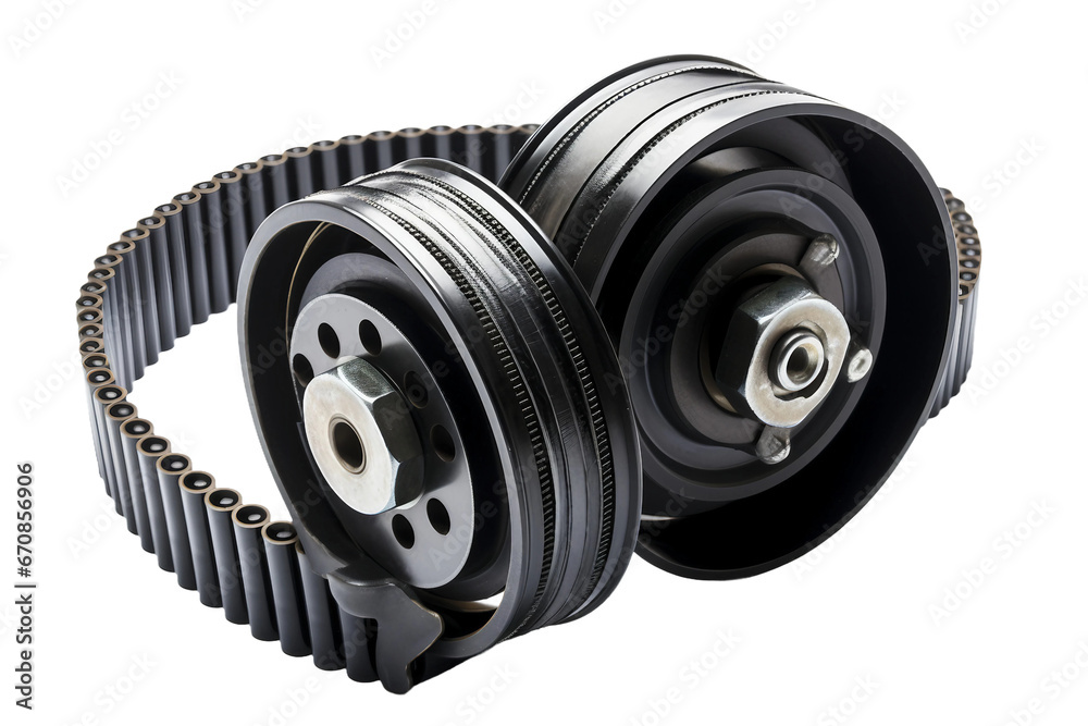 car belt and pulley isolated on transparent background, Generative Ai ...