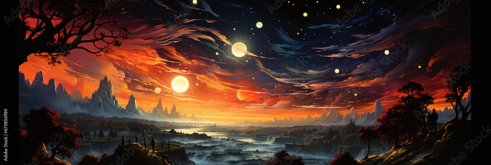 An abstract background image featuring the vast universe with stars ...