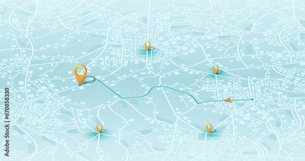 Multiple destinations. Gps tracking map. Track navigation pins on ...