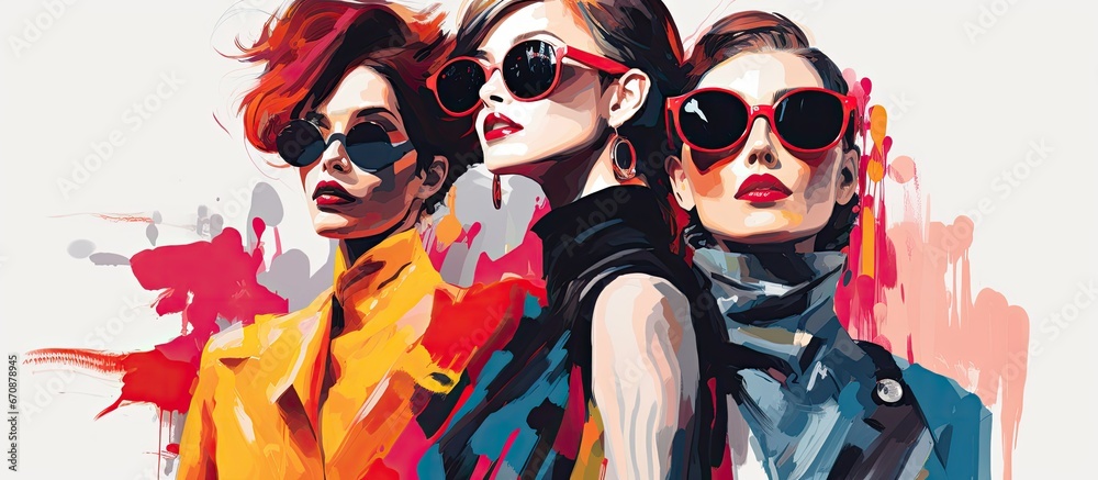 Fashion illustrations of female models showcasing a stylish appearance ...
