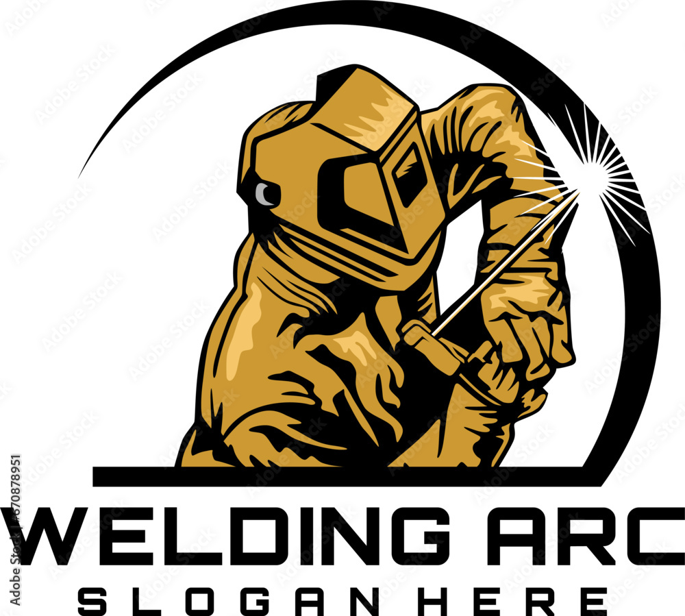 welding arc illustration logo design vector Stock Vector | Adobe Stock