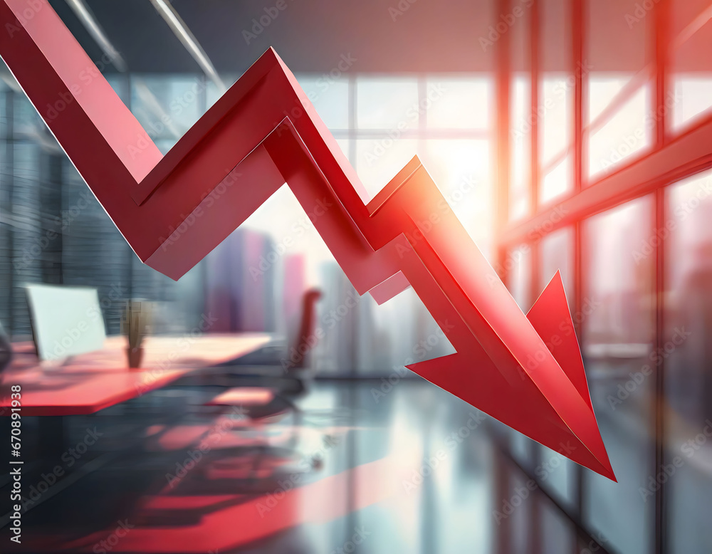 red arrow chart downward trend Stock Illustration | Adobe Stock