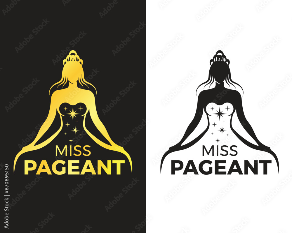 Miss pageant logo - Black and gold tone The beauty queen pageant ...