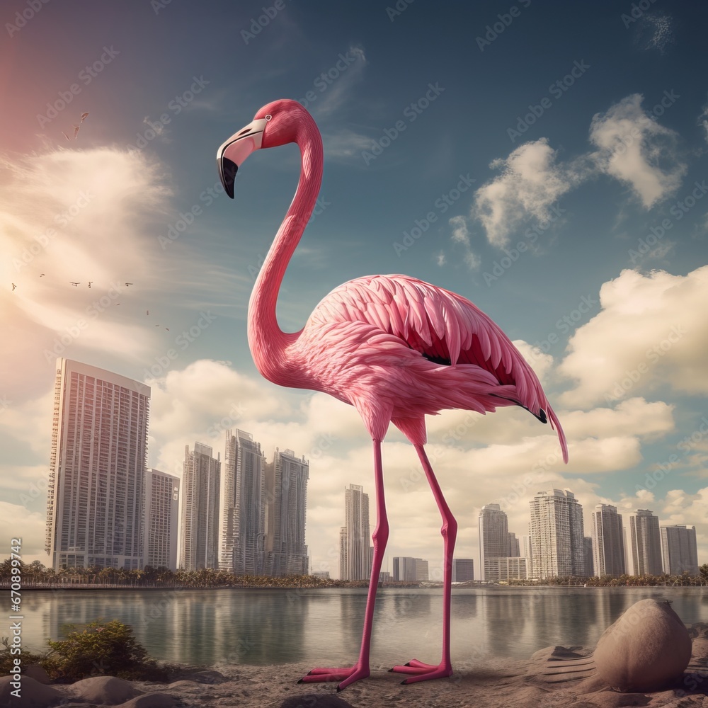 Flamboyant Flamingos: A Dance of Grace and Beauty in the Wetlands Stock ...