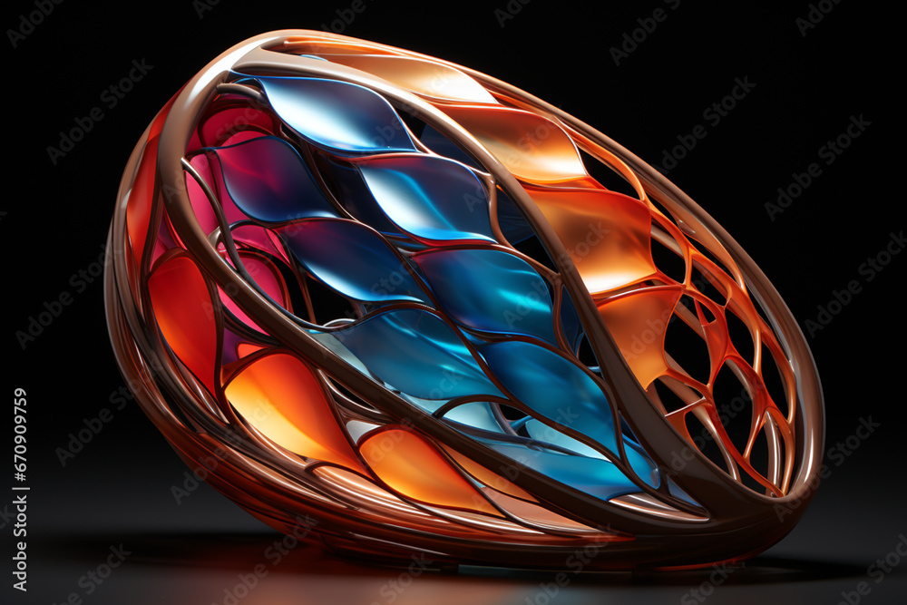 A digital illustration depicting a cocoon-inspired design composed of ...