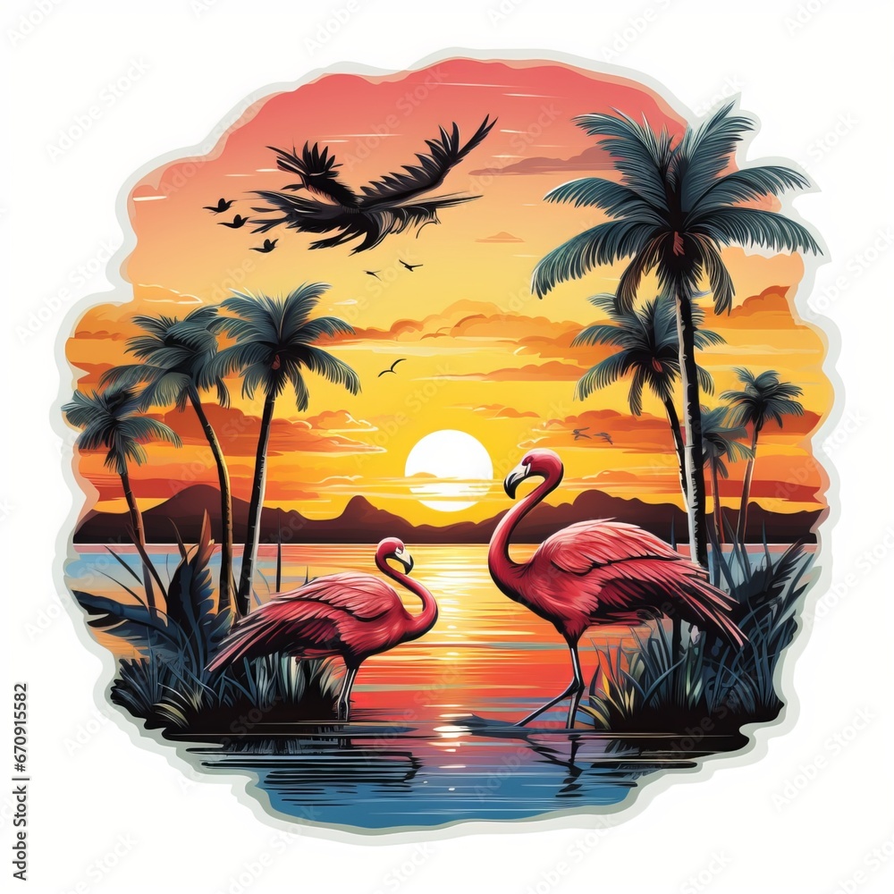 Flamboyant Flamingos: A Dance of Grace and Beauty in the Wetlands Stock ...