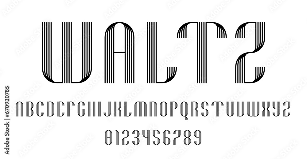 Poster Set of alphabets fonts letters and numbers modern abstract ...