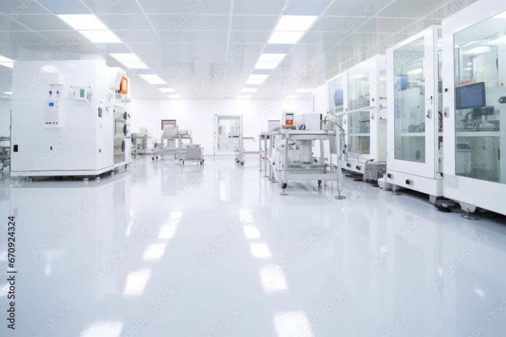 white clean room for lithium-ion battery assembly Stock Photo | Adobe Stock