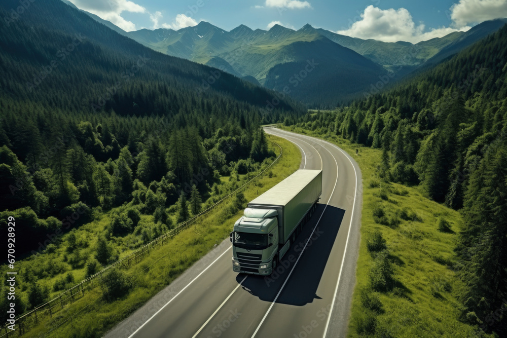Big rig white powerful American bonnet long haul semi truck ...