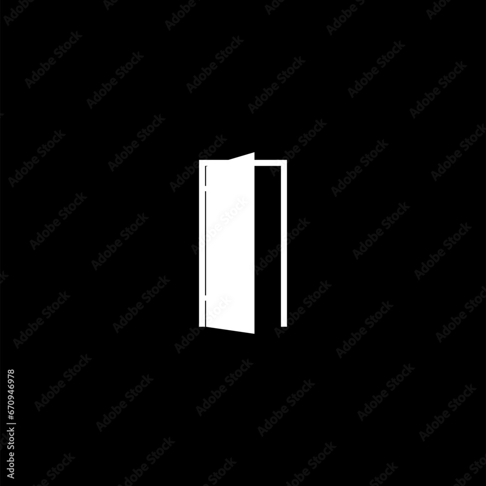 Door Icon in trendy flat style isolated on white background, Open door ...