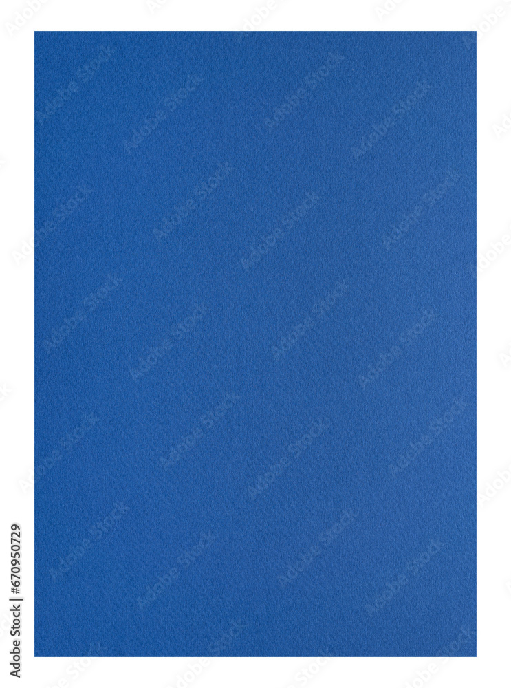 blue paper texture size A4, paper isolated with clipping path on ...