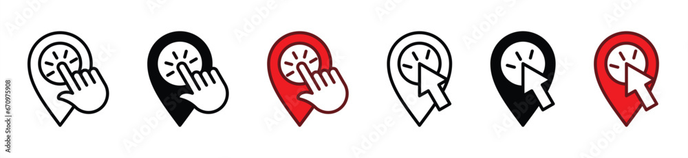 Select map pin icon set. Select Marker location. Click pin position ...