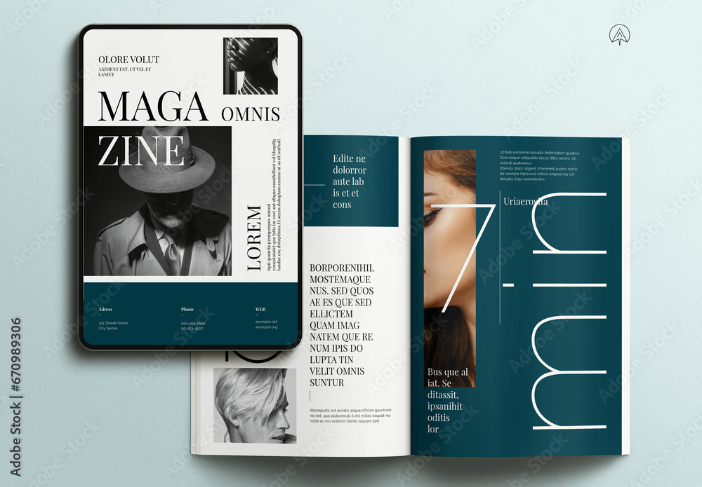Minimal Magazine Layout Stock Template | Adobe Stock