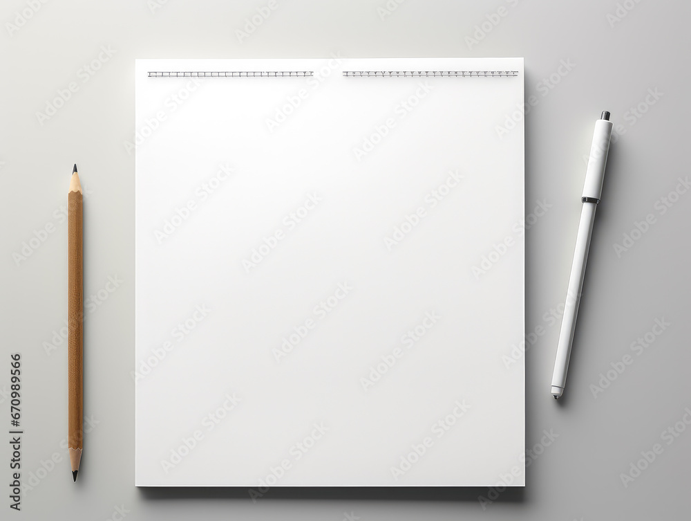 Top-down view of white paper and a pencil offers a glimpse into the ...