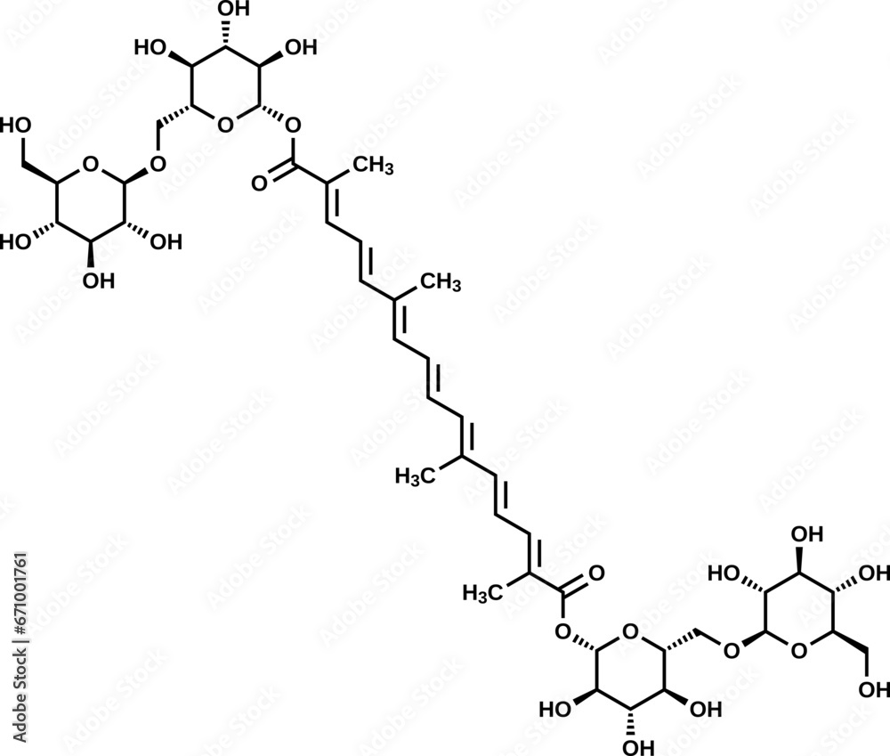 Crocin structural formula, vector illustration Stock Vector | Adobe Stock