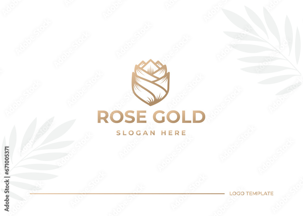Abstract rose flower logo design can be used as symbols, brand identity ...
