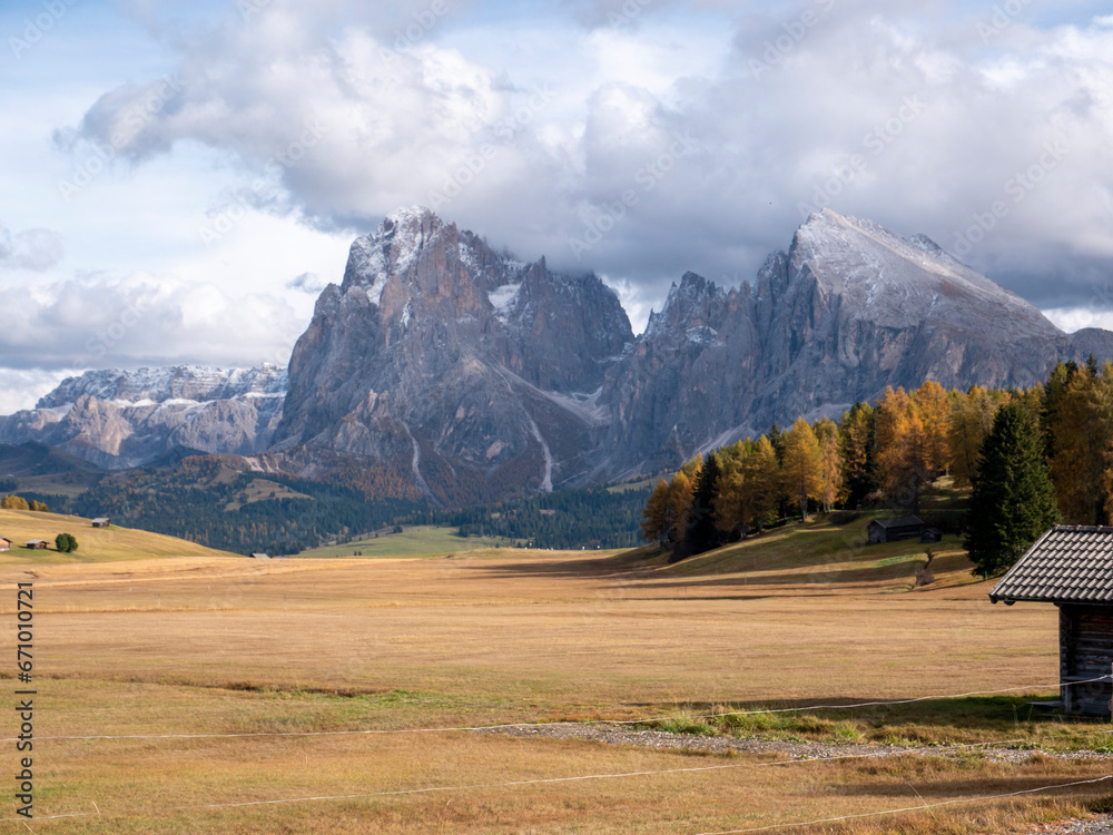 Feeling of nature on the Seiser Alm in the Dolomites, Italy Stock Photo ...