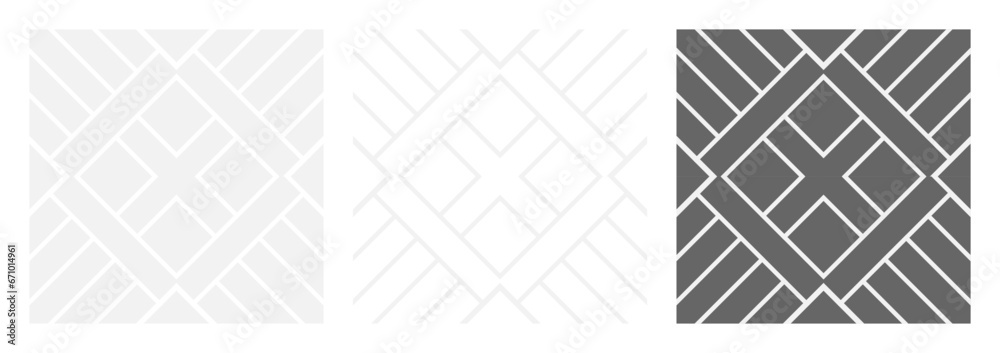 Set of seamless gray diamond pattern made from straight lines to create ...