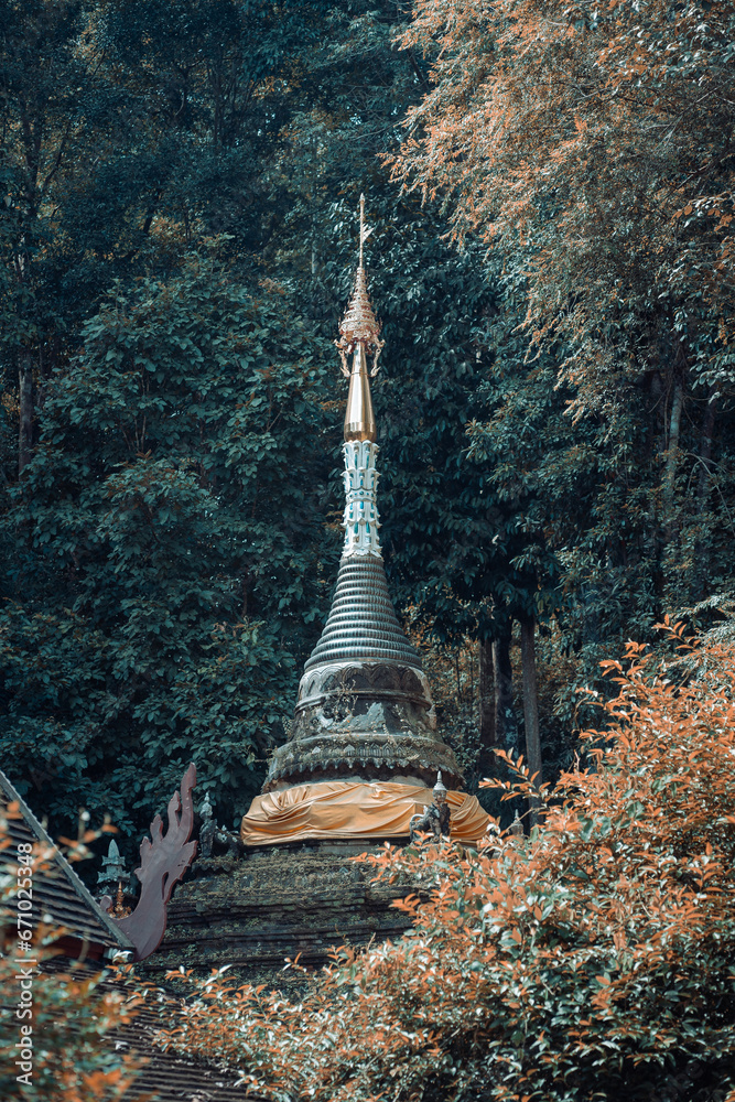 Poster Ancient pagoda of Wat Palad or Wat Pha Lat temple the secret ...