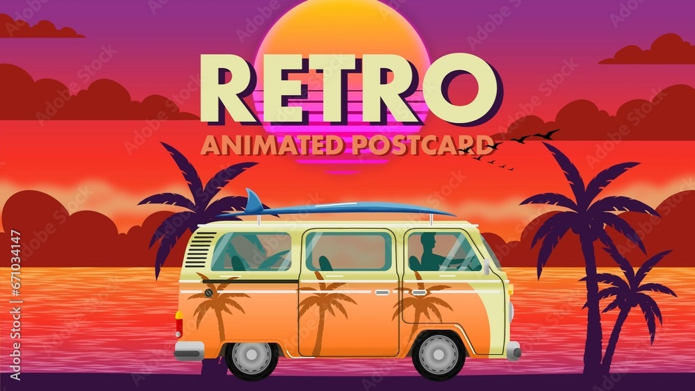 Vacation Roadtrip Travel Card Intro Template Stock Template | Adobe Stock