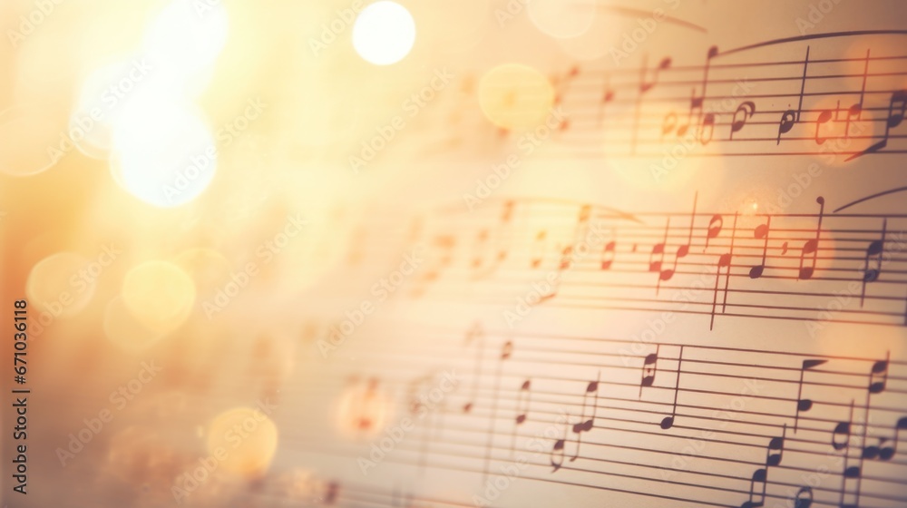 Poster Music sheet with bokeh effect, AI – Wall Art | UkPosters