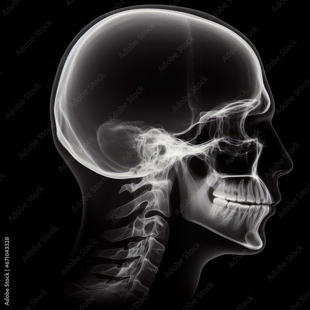 x ray of human skull Stock Illustration | Adobe Stock