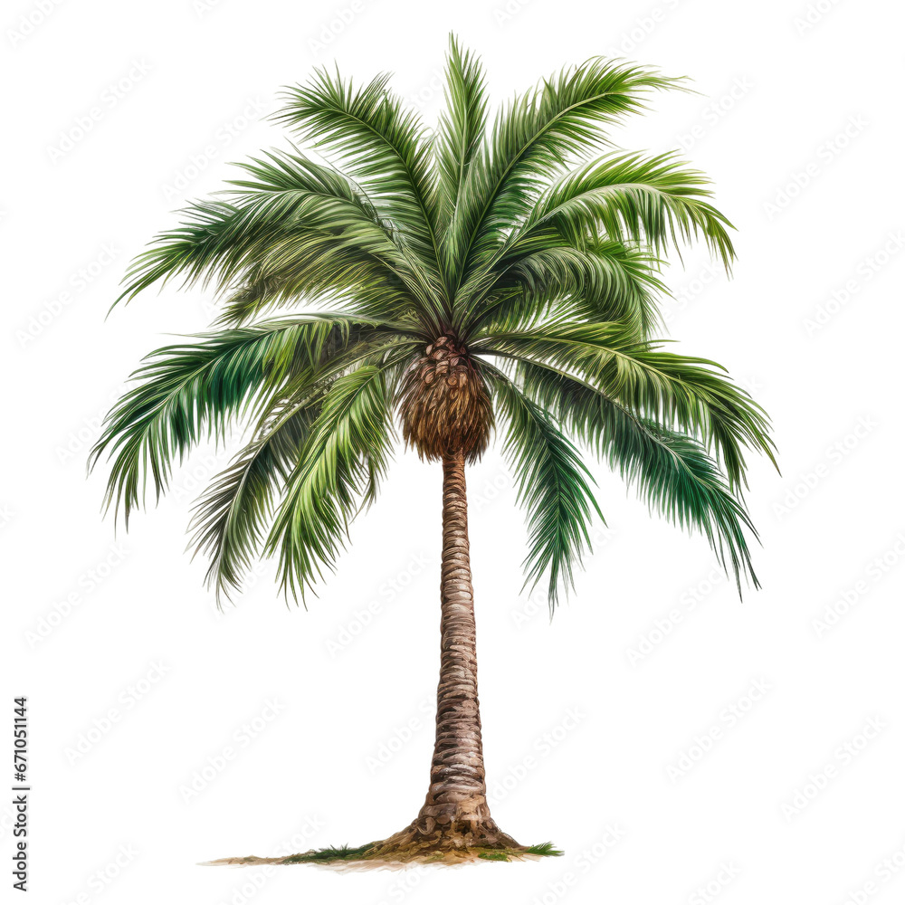 coconut tree isolated on transparent background Stock Illustration ...