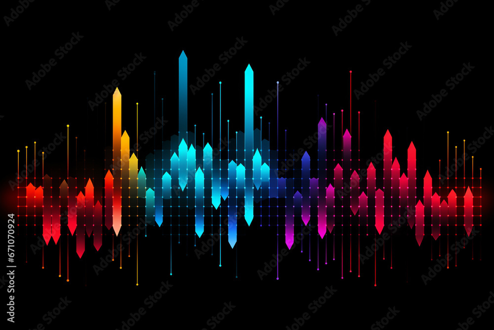 Sound waves modern sound equalizer. Radio wave icons. Volume level ...