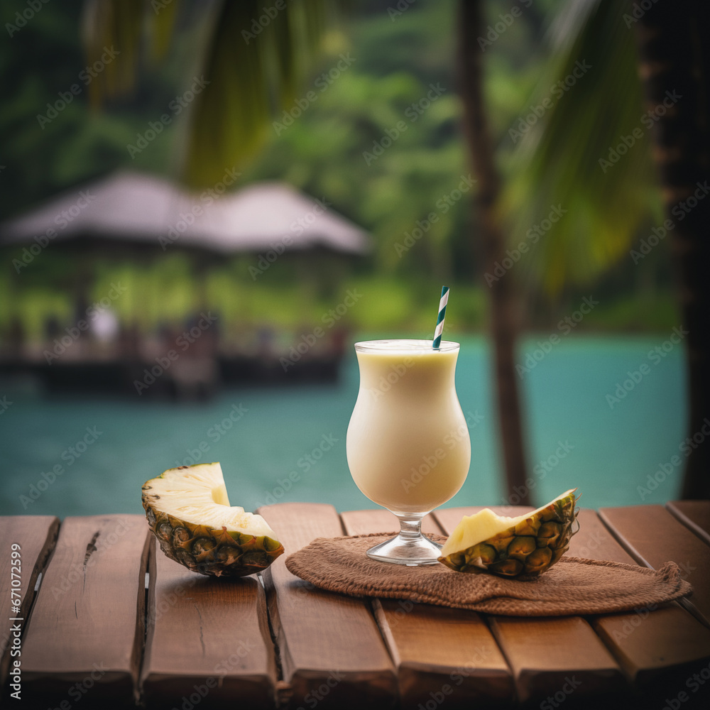 Vibrant, high-resolution piña colada image, perfect for menus, social ...