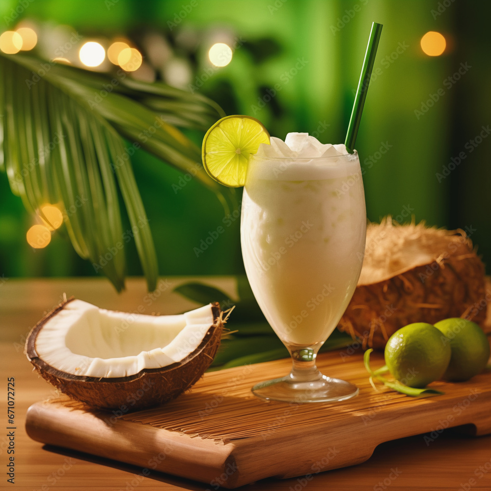 Vibrant, high-resolution piña colada image, perfect for menus, social ...