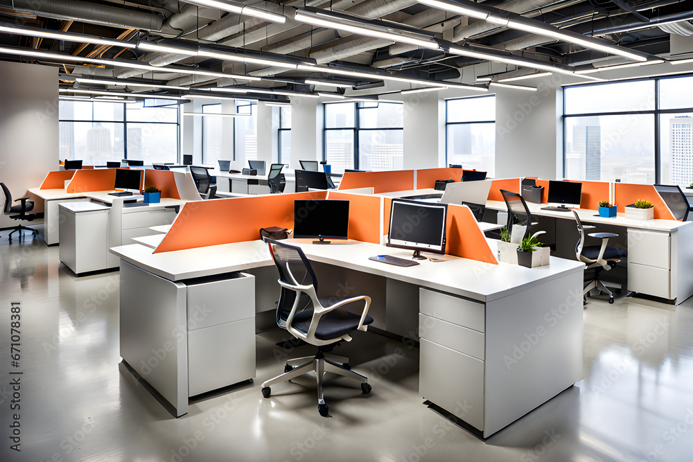 Workspace designed to maximize operational efficiency, Interior ad ...