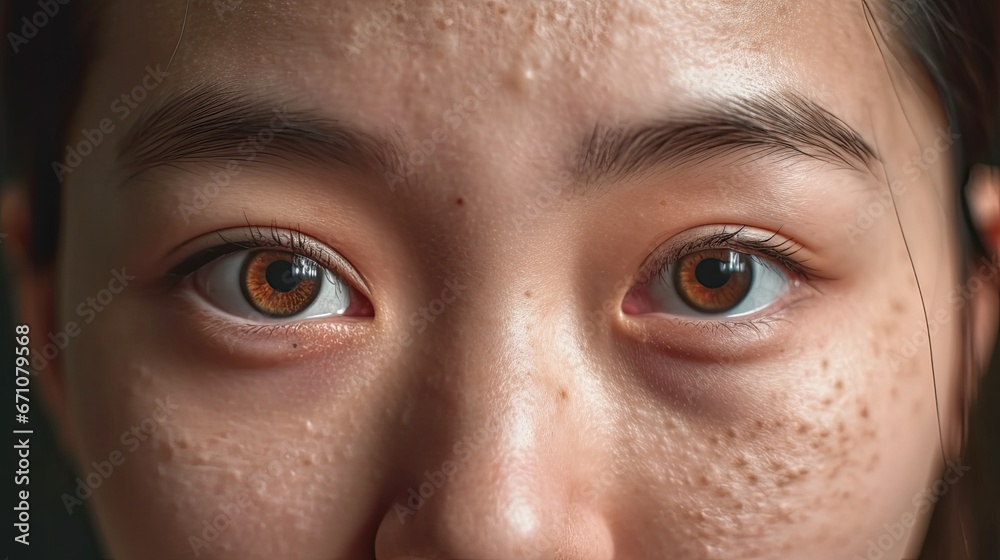 portrait the flabbiness adipose sagging skin under the eyes, ptosis ...