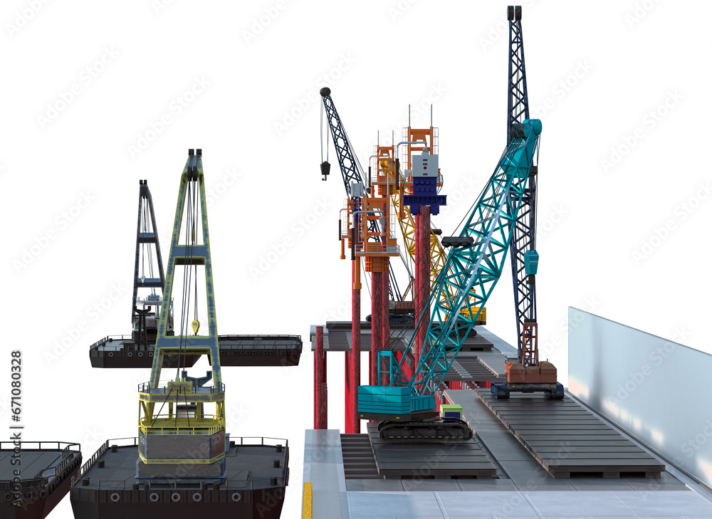 Berth construction. Isolated on white. The scene of the construction of ...