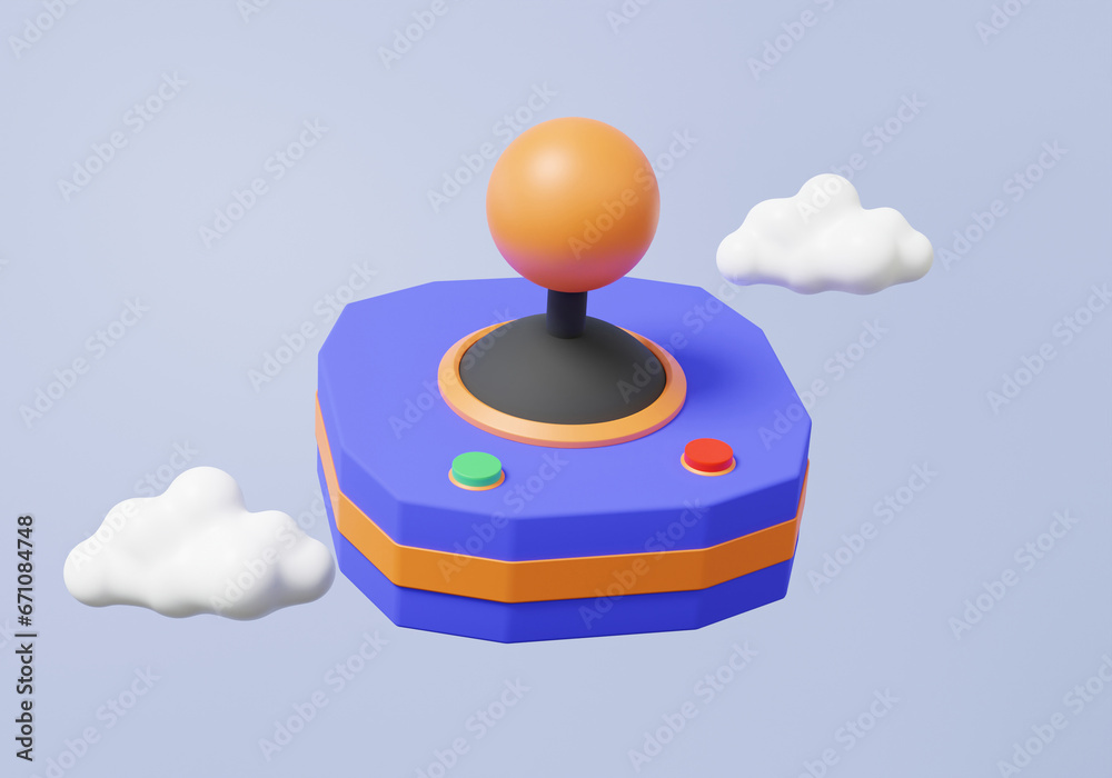 Minimal cartoon cute smooth arcade game joystick controllers console ...