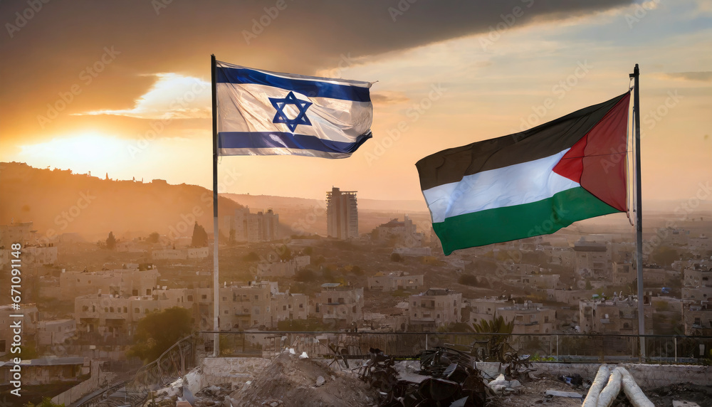 War conflict between Israel and Palestine Stock Illustration | Adobe Stock