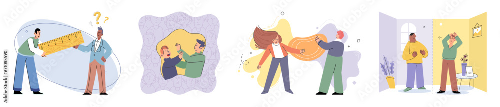 Boundary vector illustration. Social interactions heavily rely on ...