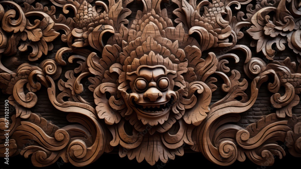 Traditional wood carving art is detailed and has high historical value ...
