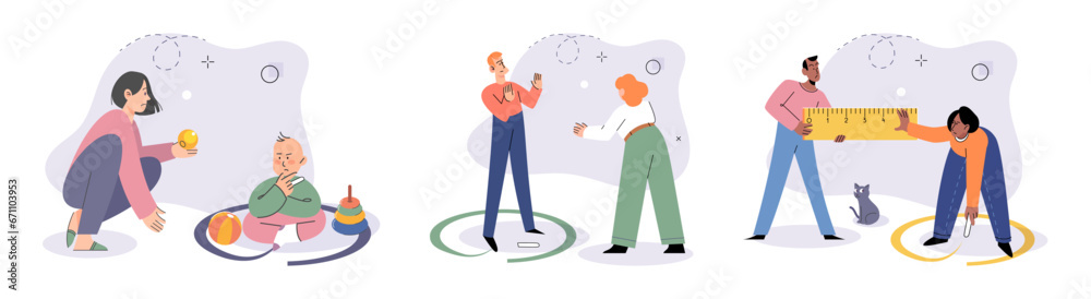 Boundary vector illustration. The concept personal space encompasses ...