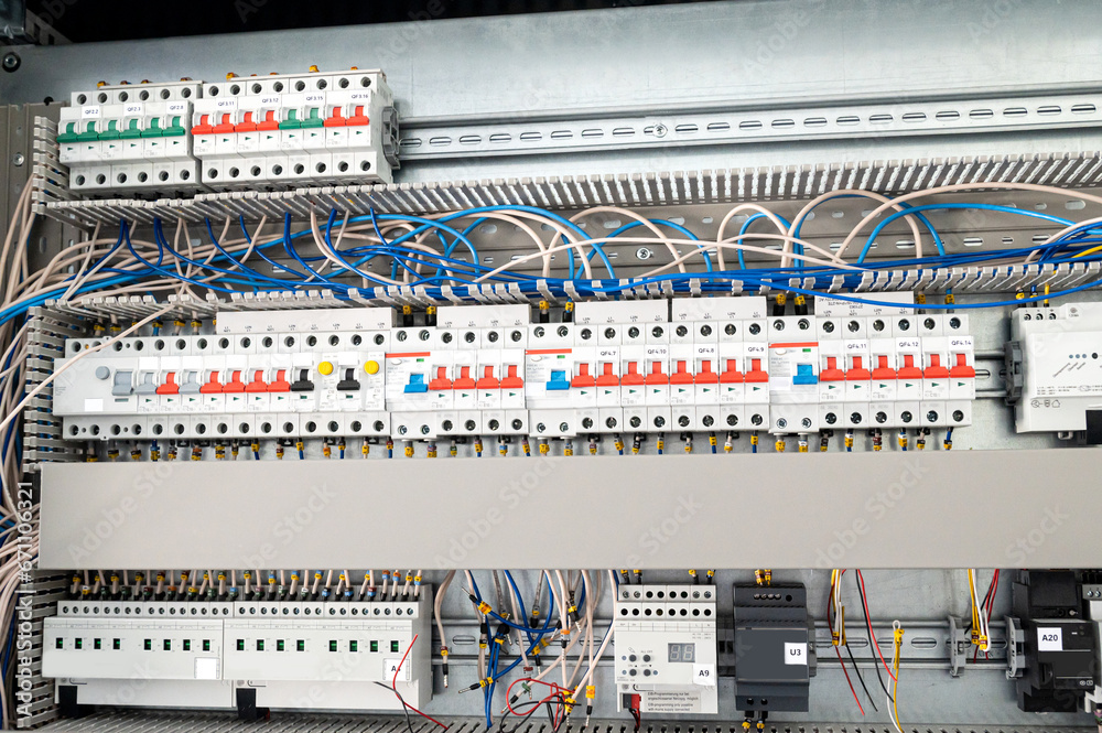 Electrical wiring of the electrical cable and the distribution board in ...