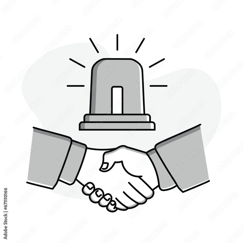 Vettoriale Stock Urgent Agreement Icon. A handshake icon with an alarm ...