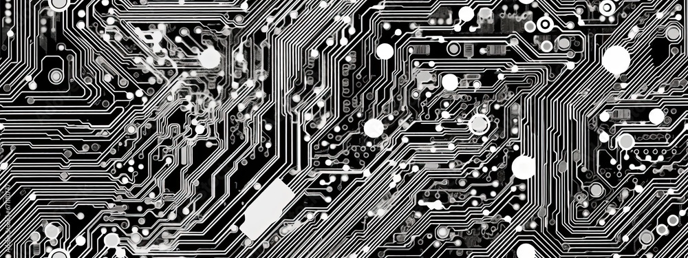 Seamless electronics circuit board background texture. High tech ...