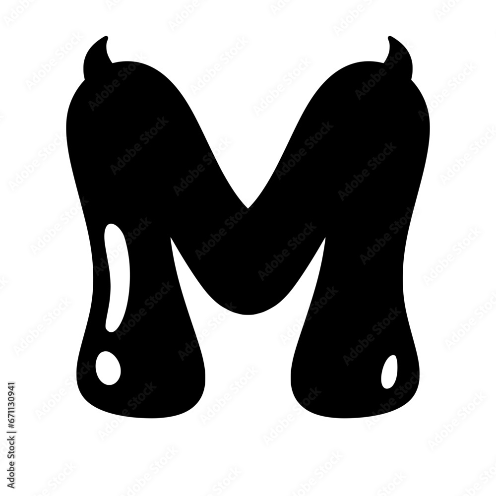 letters devil horn Devil font demon evil typeface alphabet horror ...