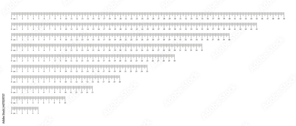 Charts measuring collection. 5, 10, 15, 20, 25, 35, 40, 45, 50 ...