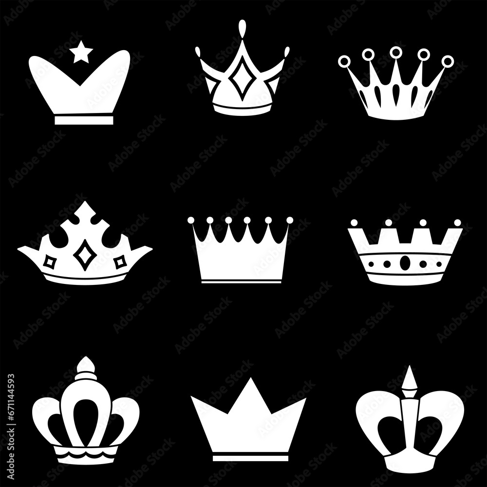 Crown Heraldry Collection Stock Vector, Big Collection Vector Crown ...