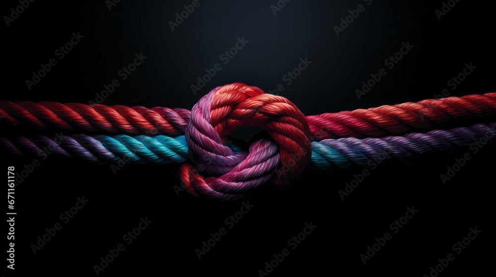 Team rope diverse strength connect partnership together teamwork unity ...