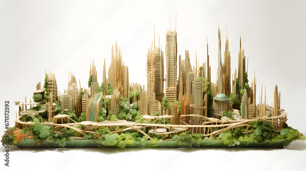 Cityscape made of living, pulsating organic material, surreal ...