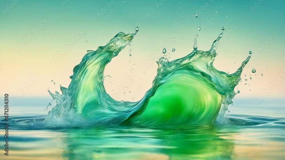 water splash in the water A water splash illustrates the smoothness and ...