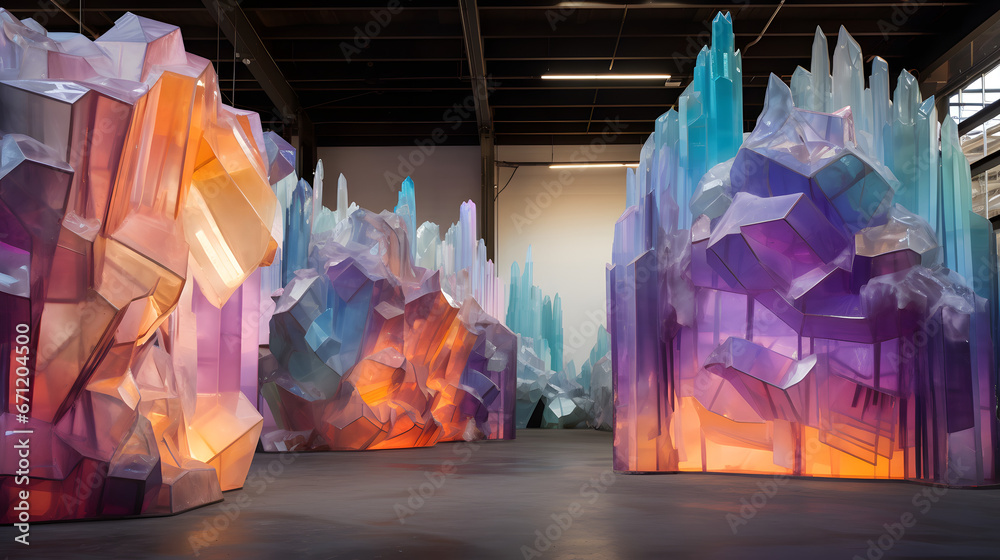 Surreal crystal structures, surreal background, landscape background ...