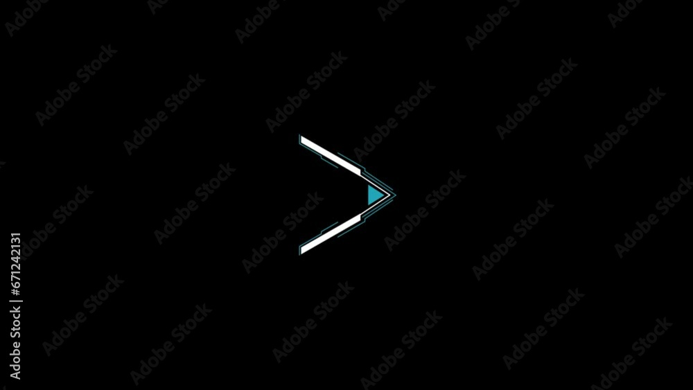 HUD Arrow Technological Futuristic Elements on Black Background - Arrow ...