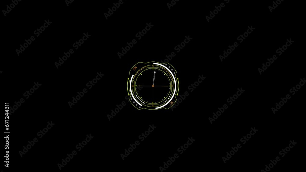 Compass HUD Technological Futuristic Elements - Sci-Fi Circle Compass ...